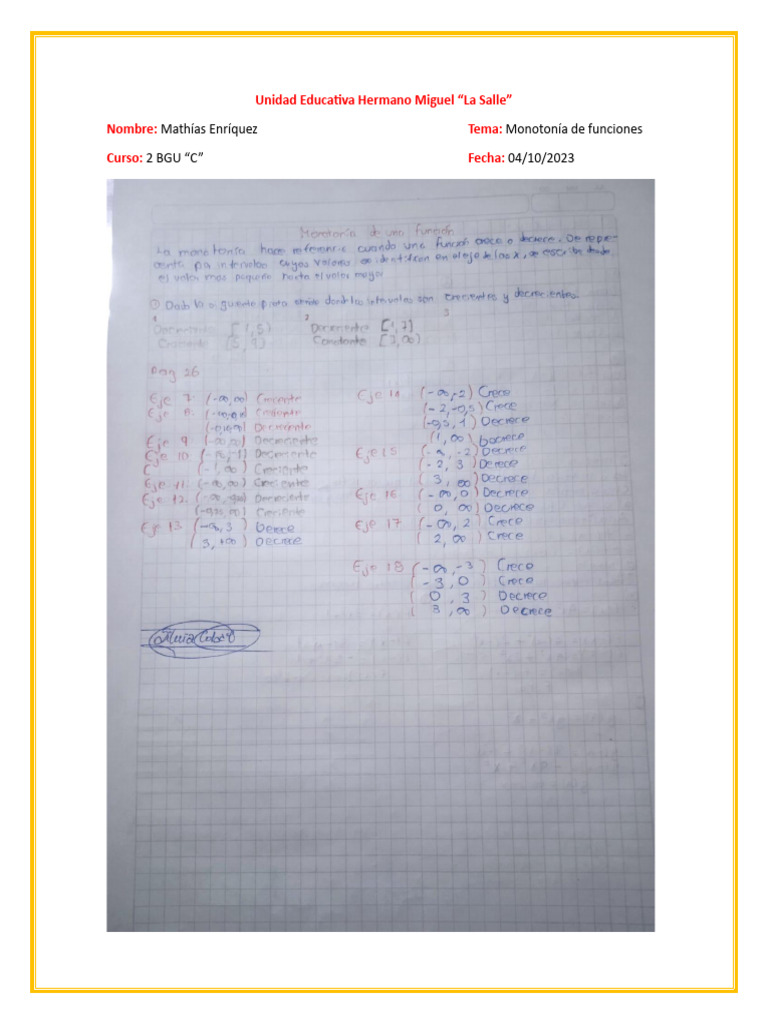 Monotonía de Funciones | PDF