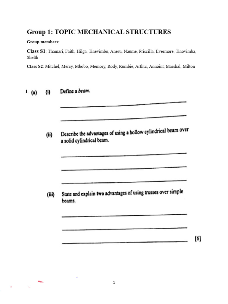 S1 & S2 Mechanical Structures | PDF
