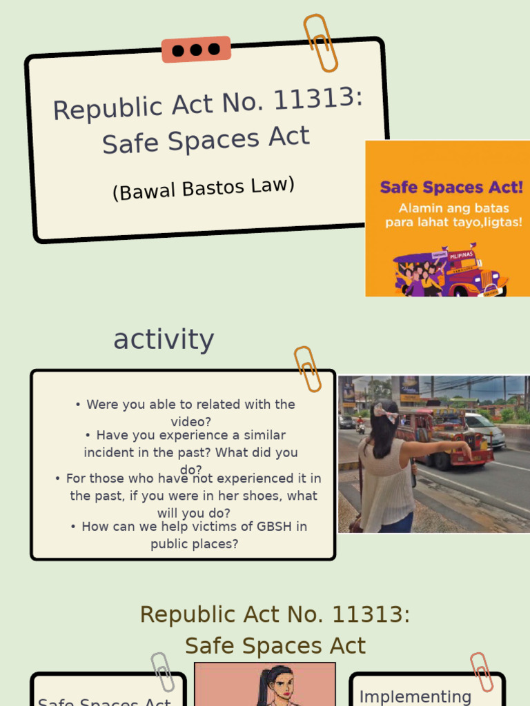 RA 11313 or Safe Spaces Act | PDF | Harassment | Sexual Harassment