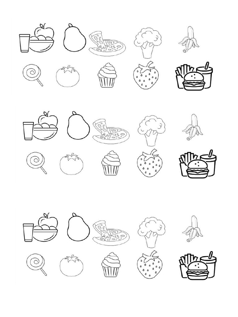 Recorte Atividade Tipos de Alimentos | PDF