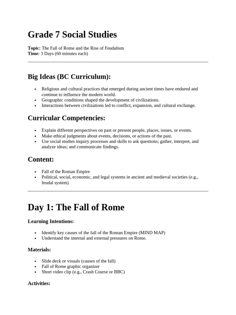 Fall of Rome and Rise of Feudalism | PDF | Ancient Rome | Roman Empire