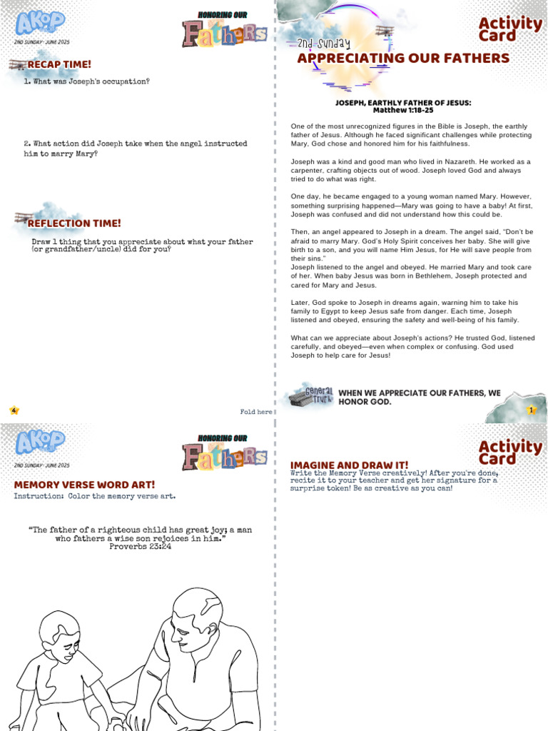 Week 2 - JUNE-Activity Card | PDF | Saint Joseph | Jesus