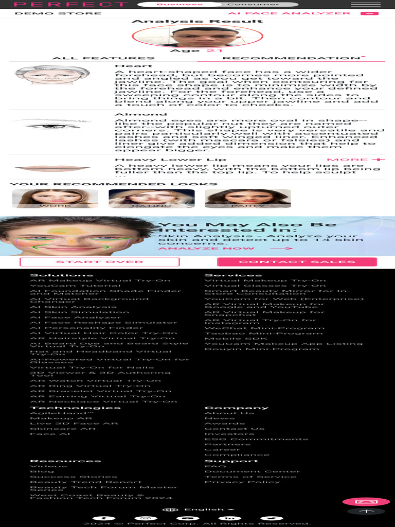 AI Face Shape Detector & Face Analyzer Discover Face Shapes & Age | PDF ...