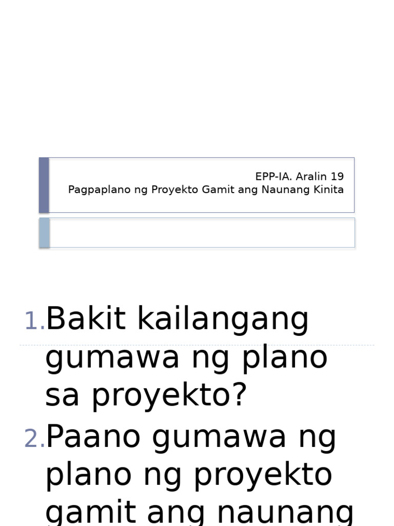 Epp-Ia. Aralin 19 | PDF