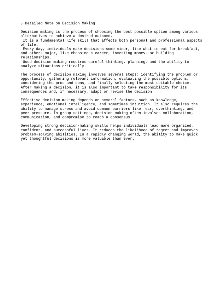 Essential Guide to Effective Decision Making | PDF