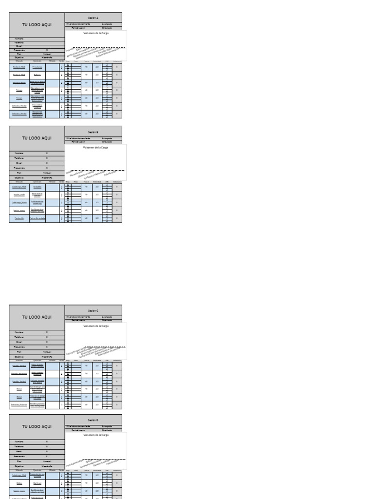 Avanzado Treinos de Hipertrofia Infinitos 6x Semana 1 3 | PDF ...