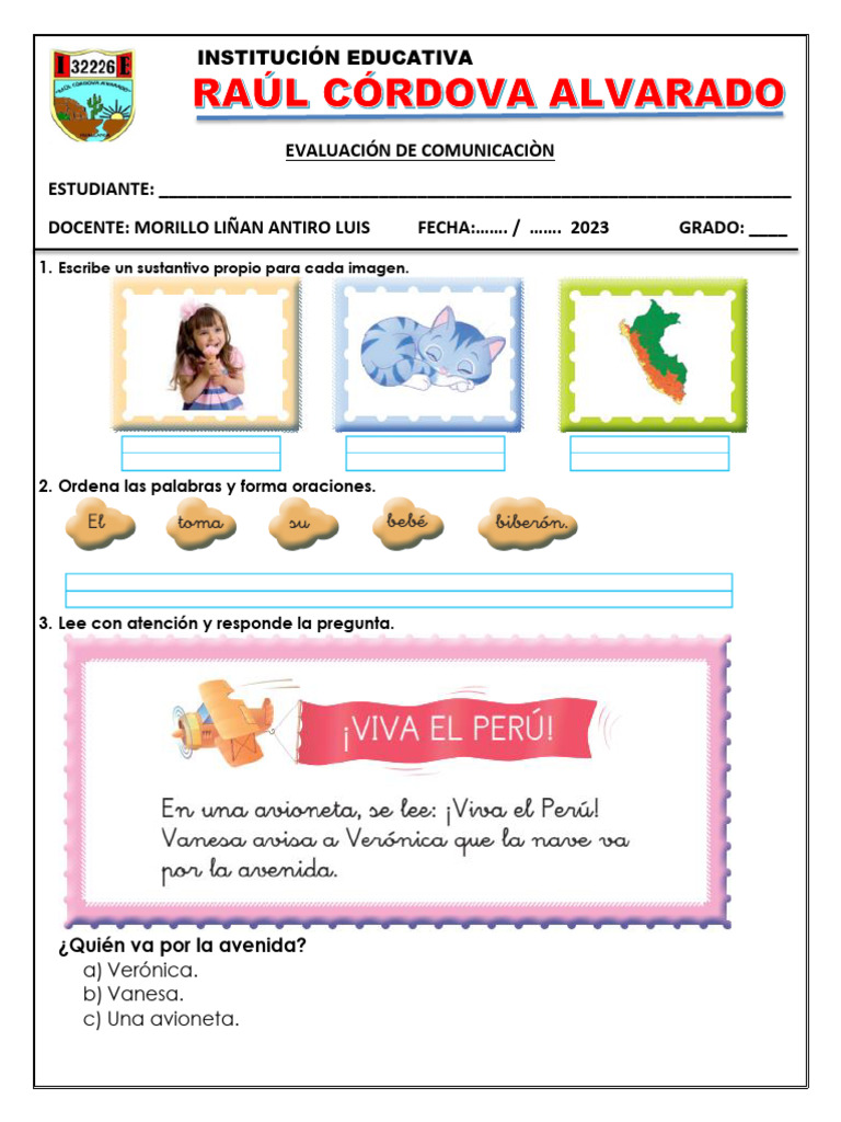 Examen de Comunicacion - Ii-Bimestre - 1° | PDF