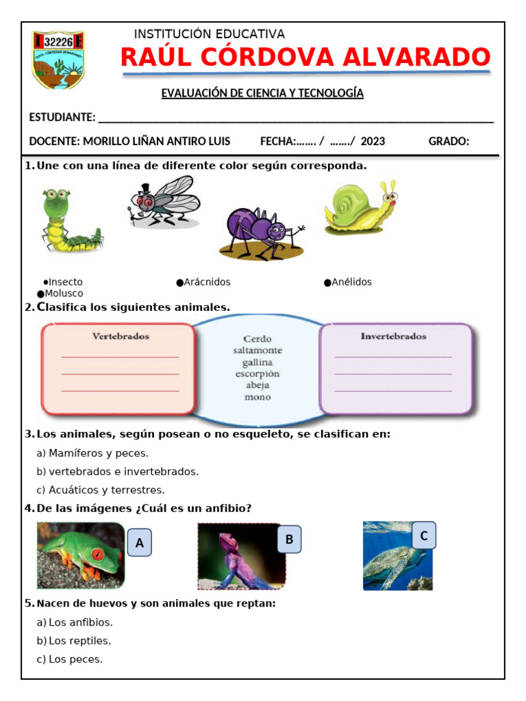 EXAMEN DE CIENCIA Y TECNOLOGIA- III-BIMESTRE- 1° -OCTUBRE | PDF