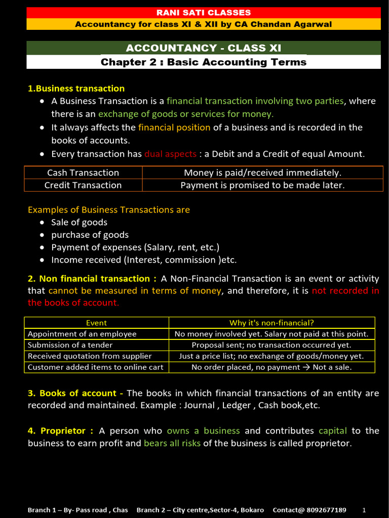 Chapter 2 - Basic Accounting Terms | PDF | Expense | Debits And Credits