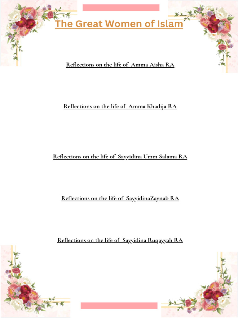 Reflections The Great Women of Islam | PDF