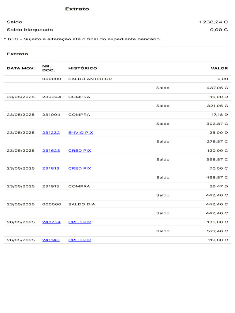 Extrato | PDF