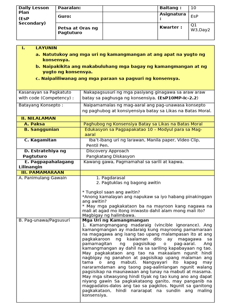 EsP 10 Q1 W3 D2 | PDF
