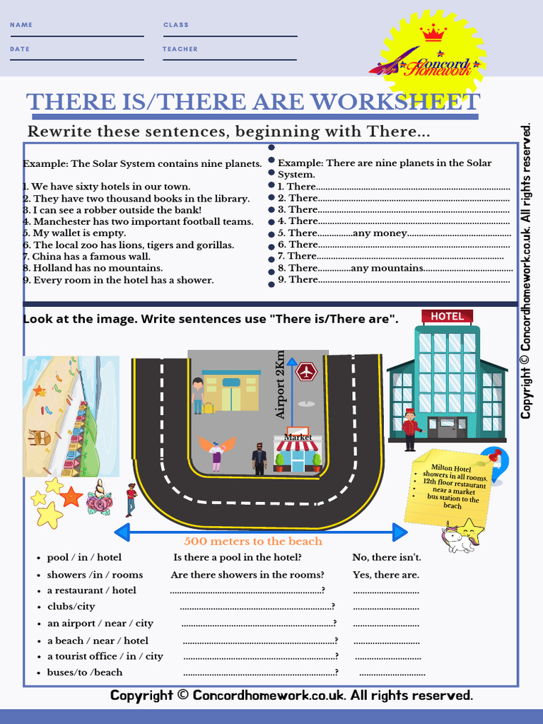 There Is There Are Free ESL EFL PDF Worksheets With Answer Keys | PDF ...