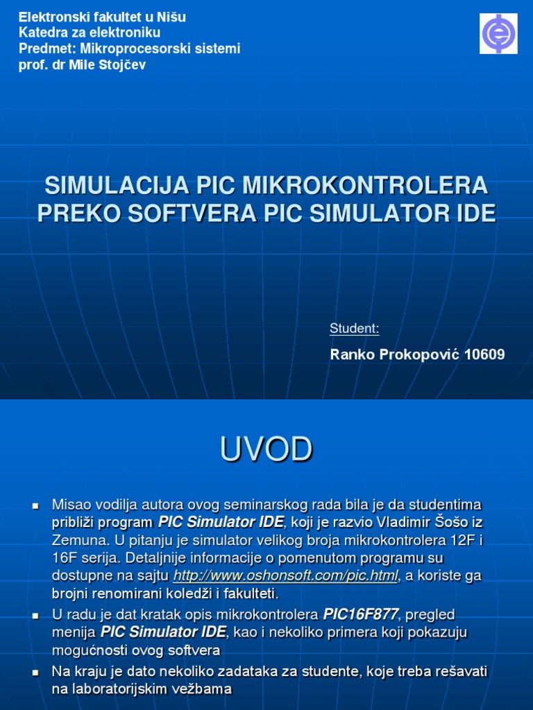RProkopovic - PIC Sim IDE | PDF