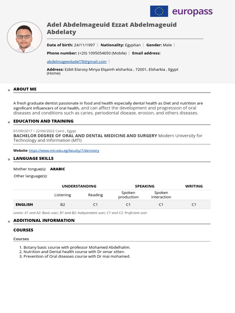 Fresh Graduate Dentist Profile | PDF
