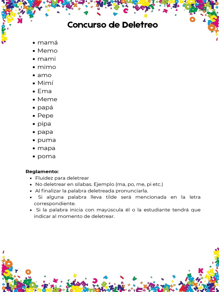 Concurso de Deletreo | PDF