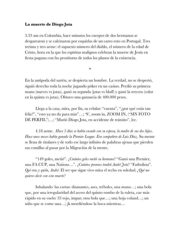 La Muerte de Diogo Jota | PDF