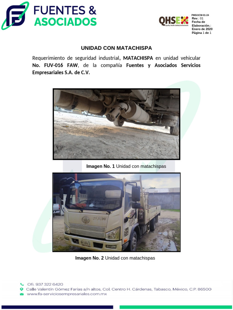 Dotación de Matachispa FAW | PDF