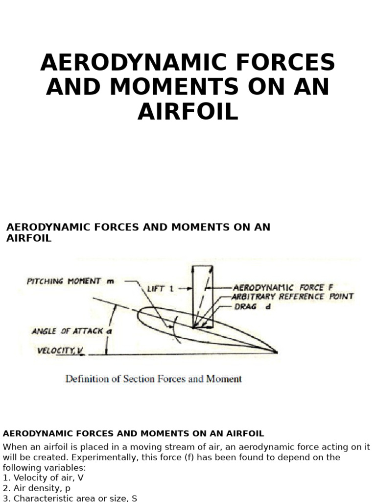 WK 16 - Aerodynamic Forces and Moments On An Airfoil | PDF | Lift (Force) | Airfoil