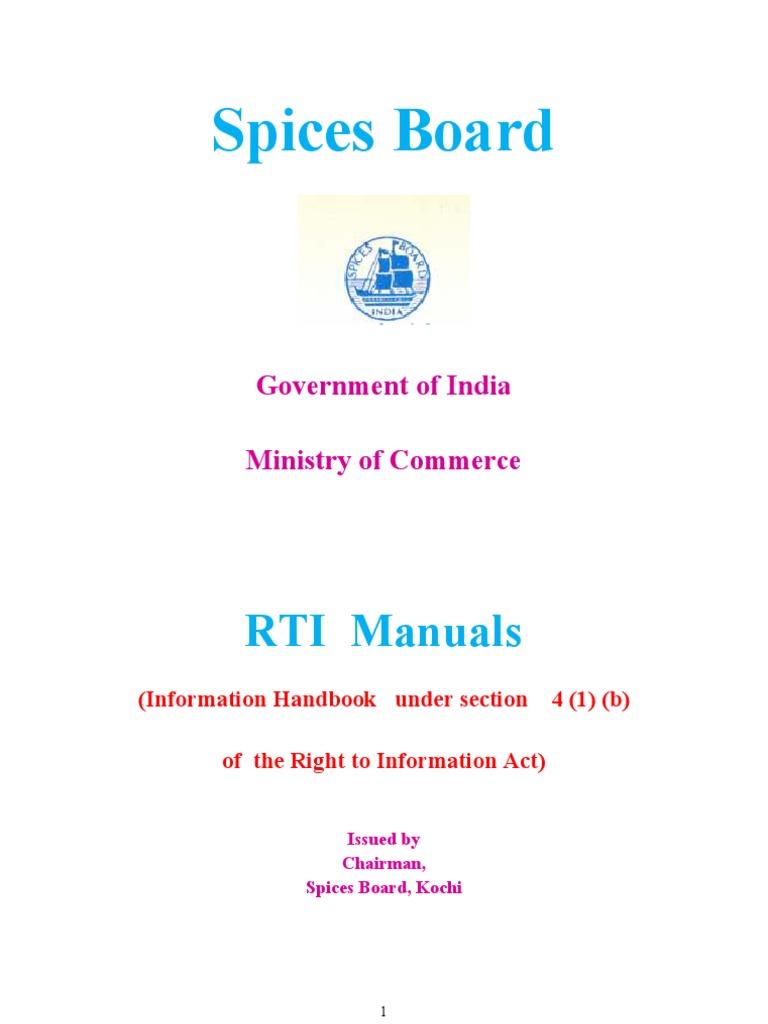 RTI Spices | PDF | Freedom Of Information Laws By Country | Spice