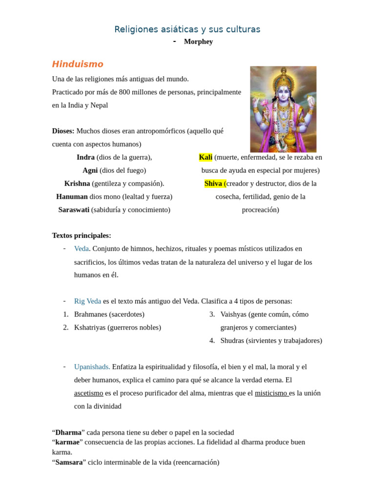 Regiones Asiáticas y Sus Culturas | PDF | Vedas | Reencarnación