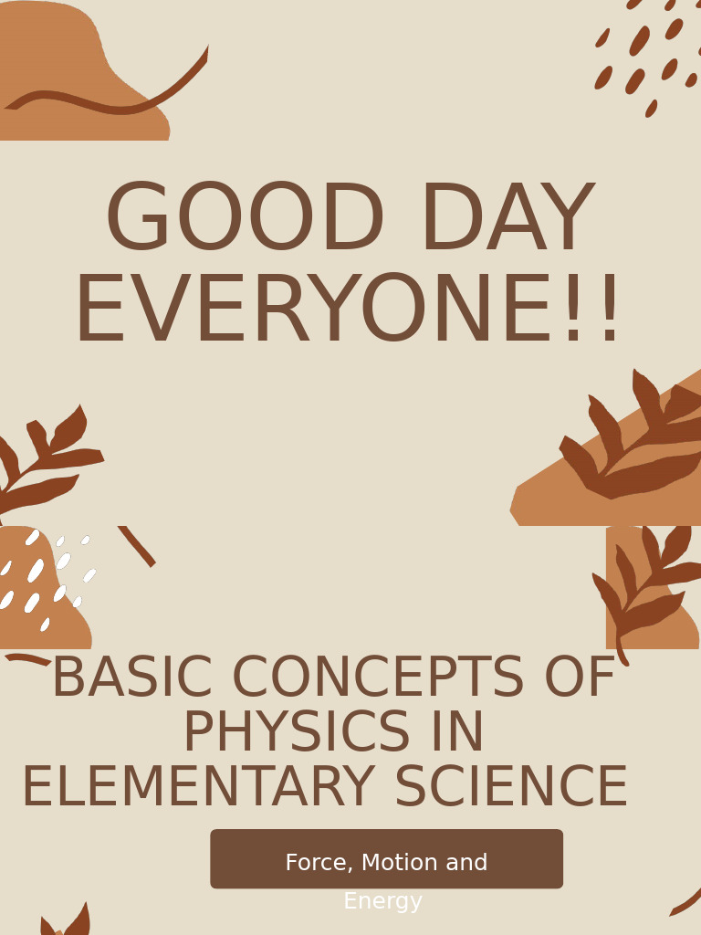 Basics of Physics: Force, Motion, Energy | PDF