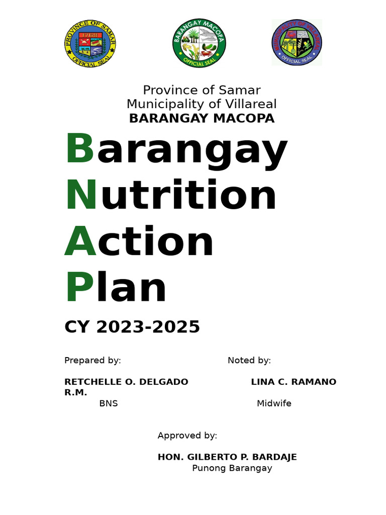 Barangay Nutrition Action Plan 2023-2025 | PDF | Malnutrition | Nutrition