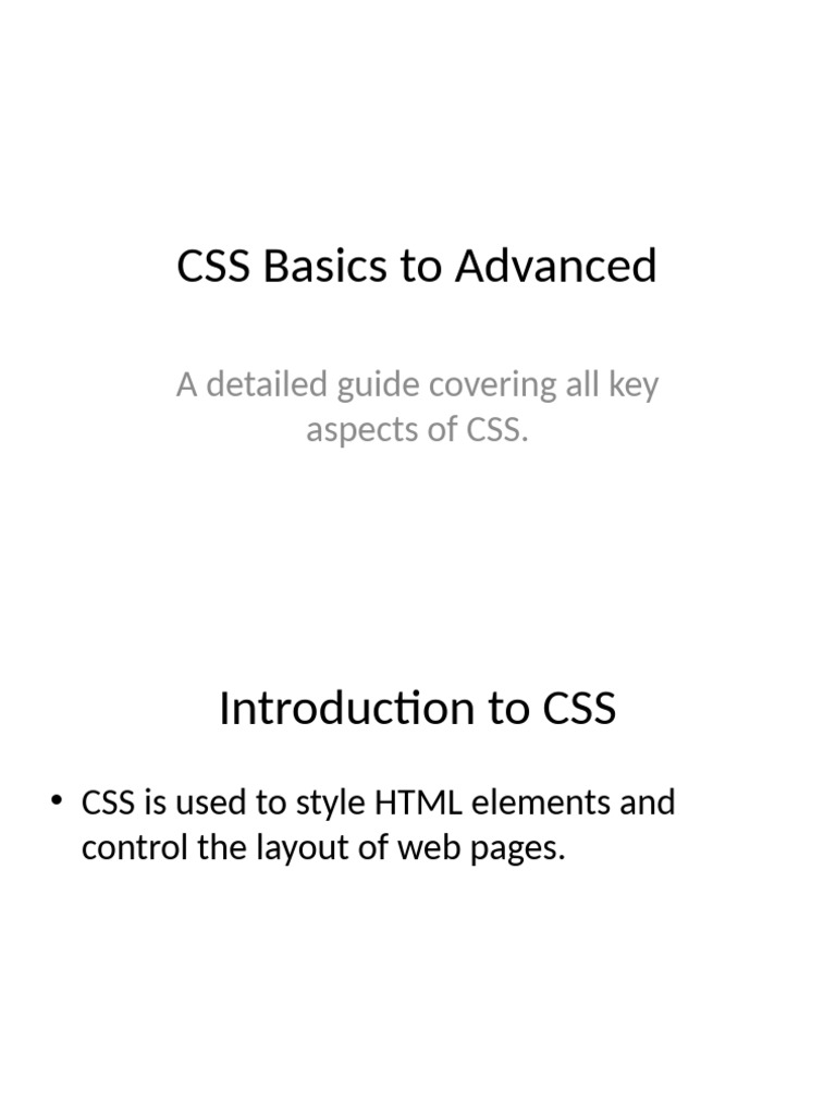 CSS Basics To Advanced | PDF | Computing | Cyberspace