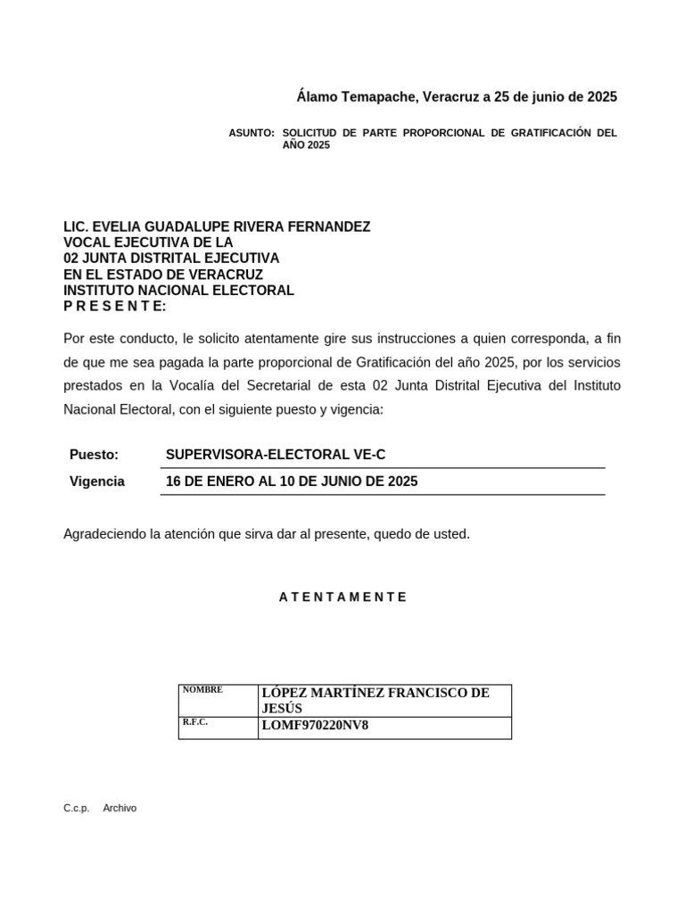 Solicitud Reclamo Parte Proporcional de Aguinaldo-1 | PDF