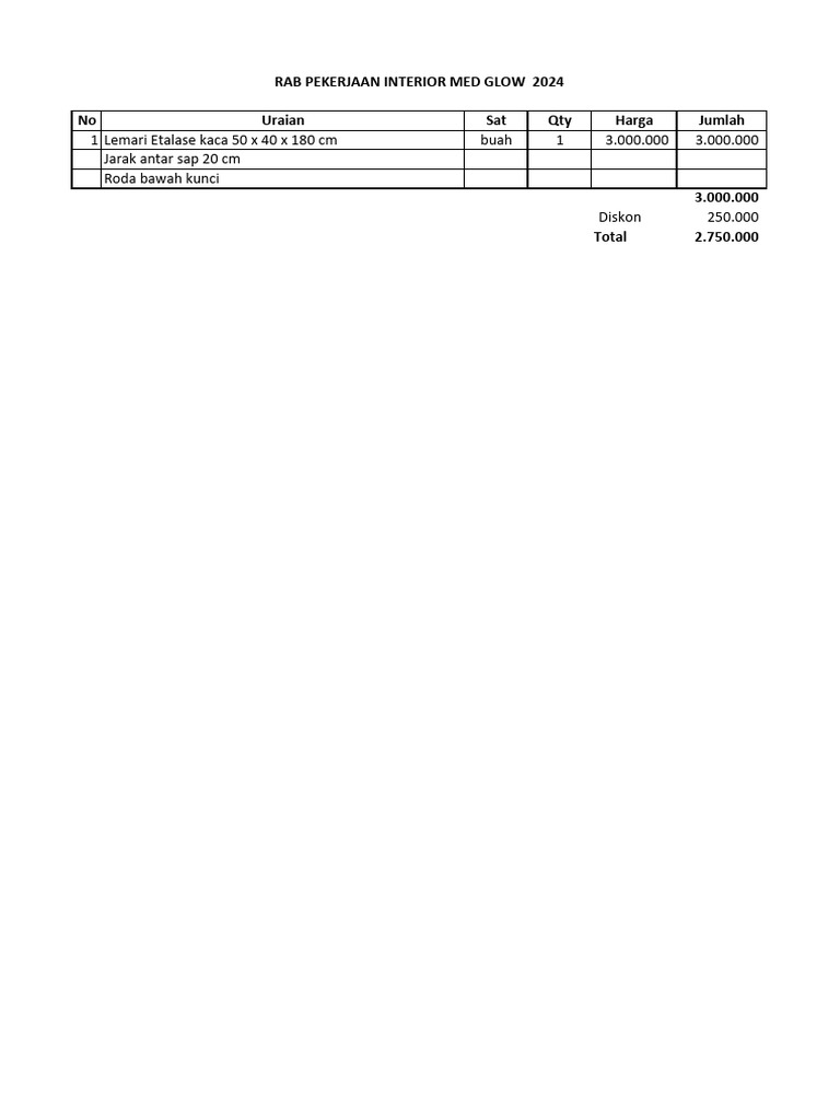 Penawaran Lemari Kaca | PDF