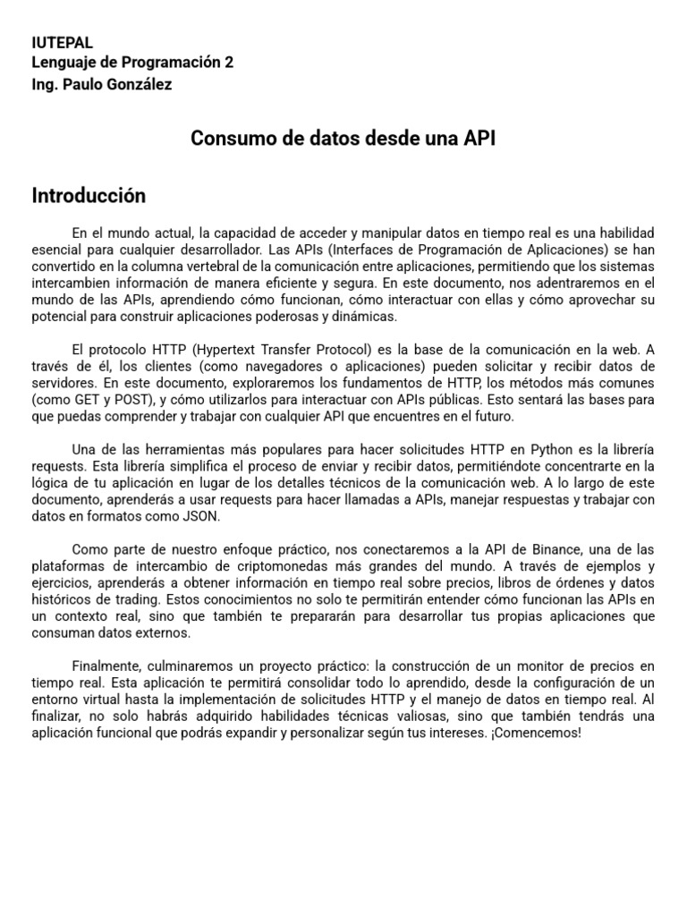 lp2 - Api Binance | PDF | Servidor web | Internet y web