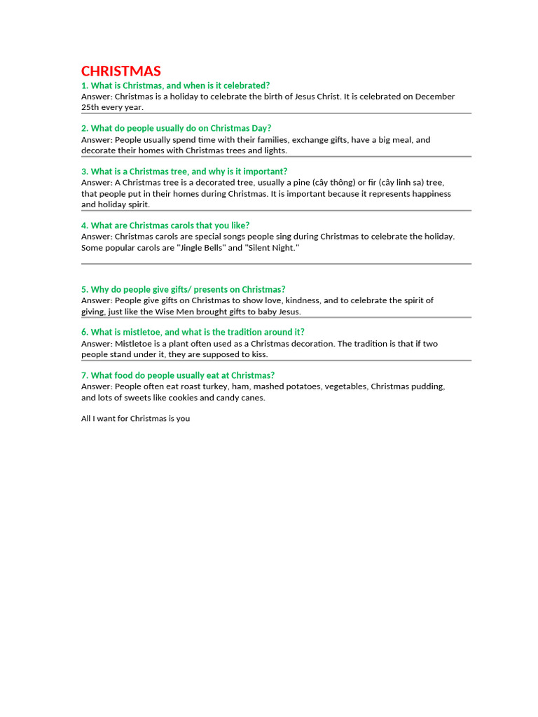 Understanding Christmas Traditions | PDF