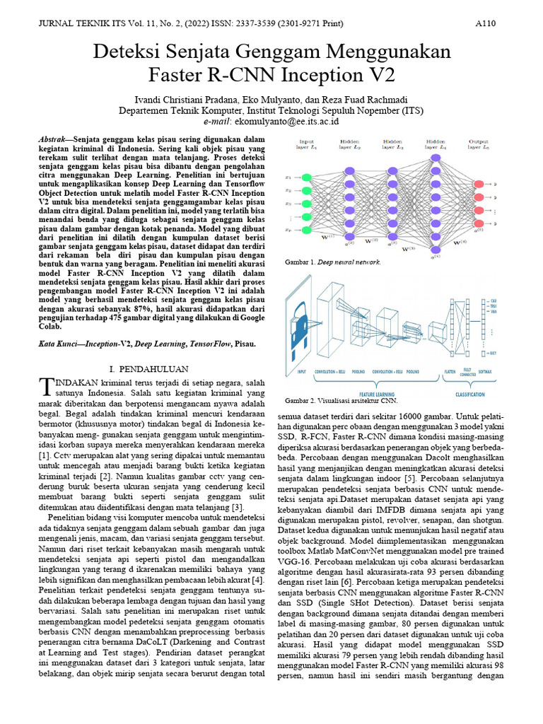 Deteksi Senjata Genggam Menggunakan Faster R-CNN Inception V2 | PDF
