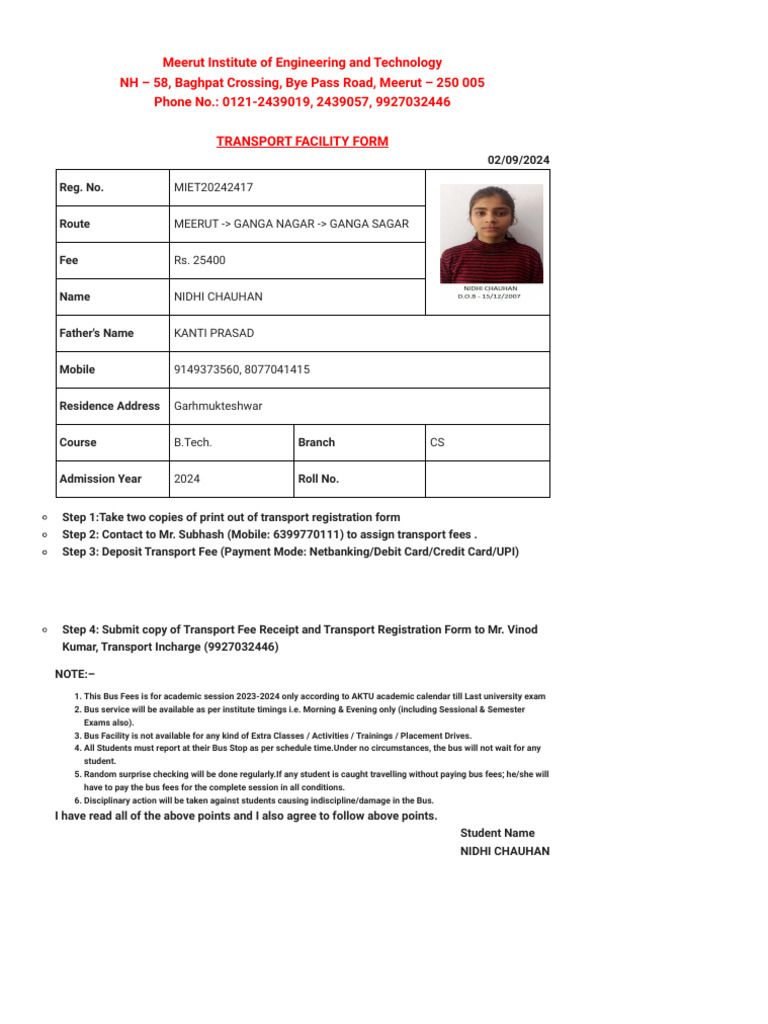 Transport Registration | PDF