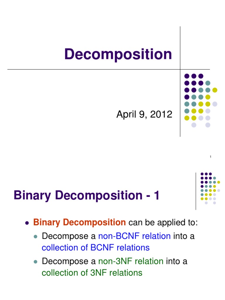 Decomposition: April 9, 2012 | PDF | Areas Of Computer Science ...