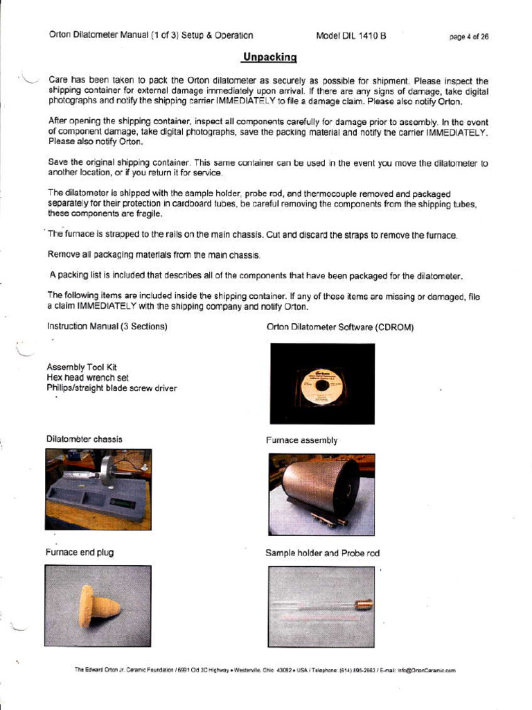 Spare Part Orton Dilatometer | PDF