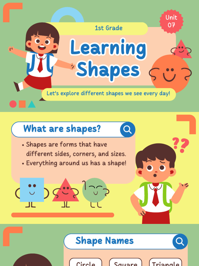 Learning Shapes Presentation Colorful Cute and Cartoon Style | PDF