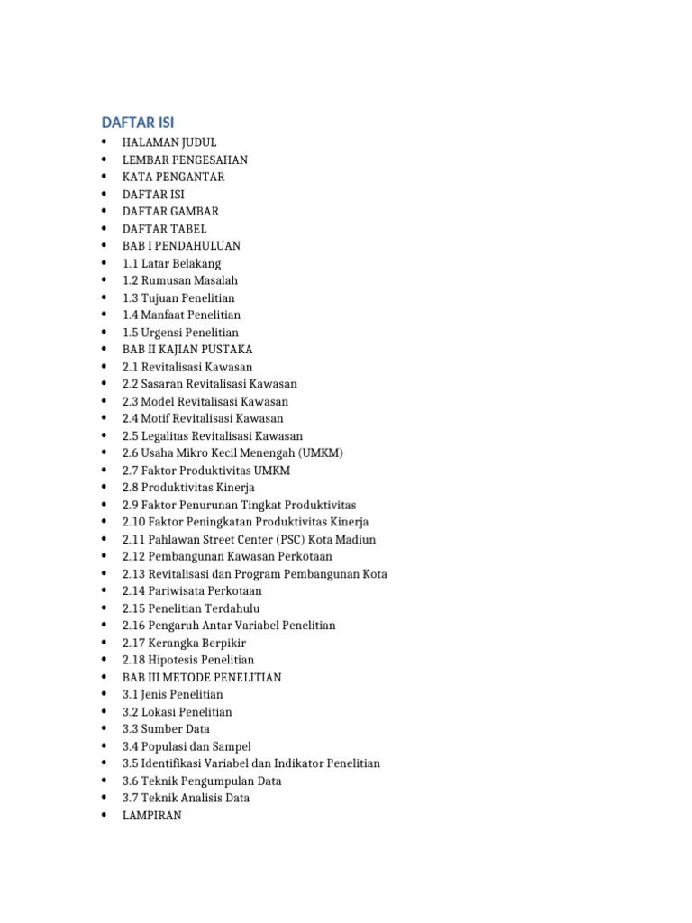 Daftar Isi Gambar Tabel | PDF