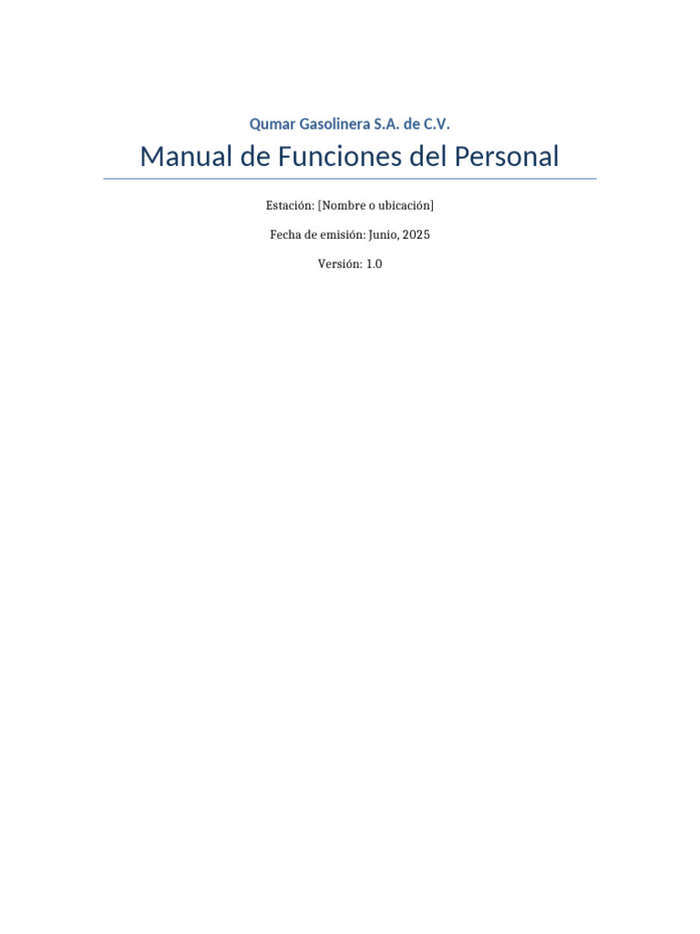 Manual de Funciones Qumar Gasolinera | PDF | Business | Contabilidad