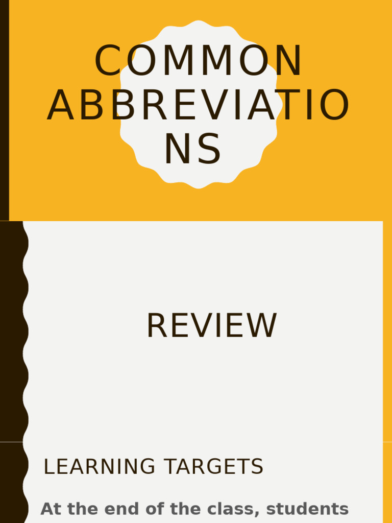 Grade 3 Abbreviation Guide | PDF