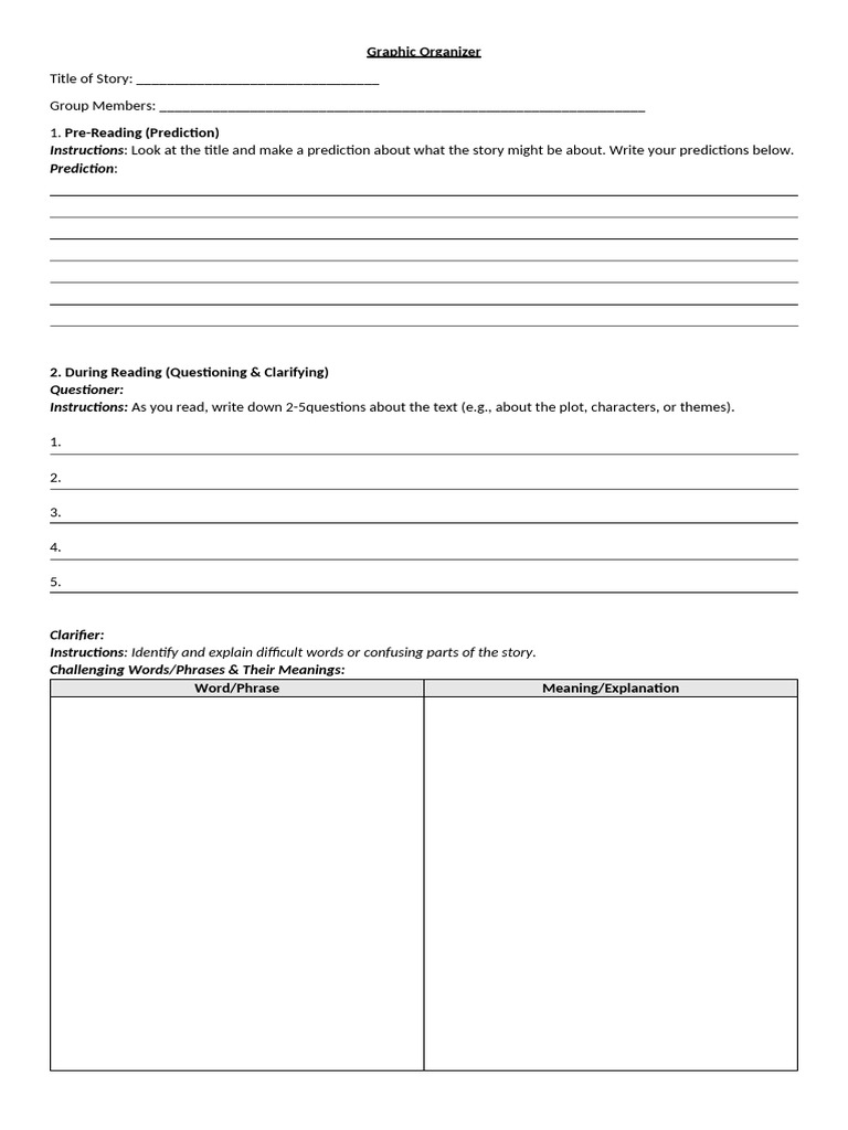 Graphic Organizer-The Dog Eater | PDF