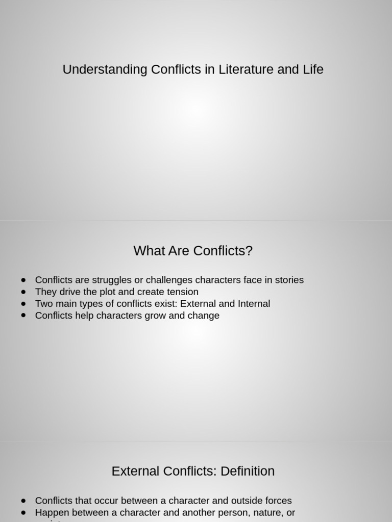 Types of Conflicts in Literature | PDF | Emotions | Plot (Narrative)