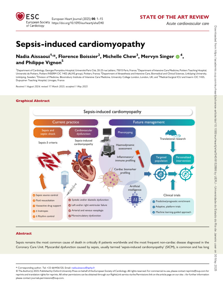 Sepsis-Induced Cardiomyopathy | PDF | Sepsis | Diastole
