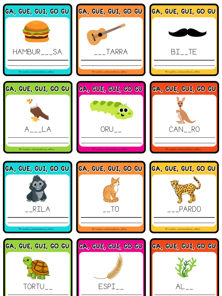 Tarjetas Gue Gui | PDF