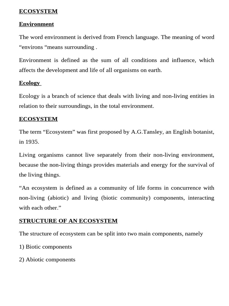 Ecosystem Notes | PDF | Greenhouse Effect | Ecosystem