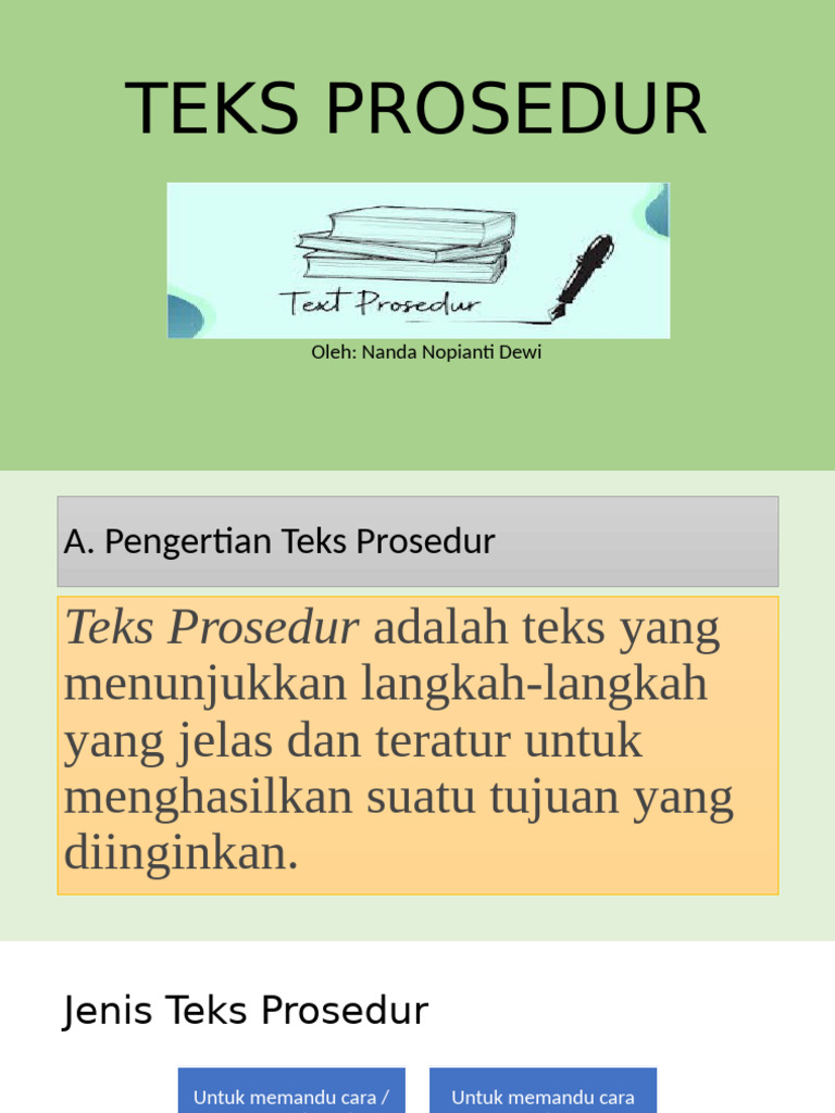 Pengantar Teks Prosedur dan Contohnya | PDF