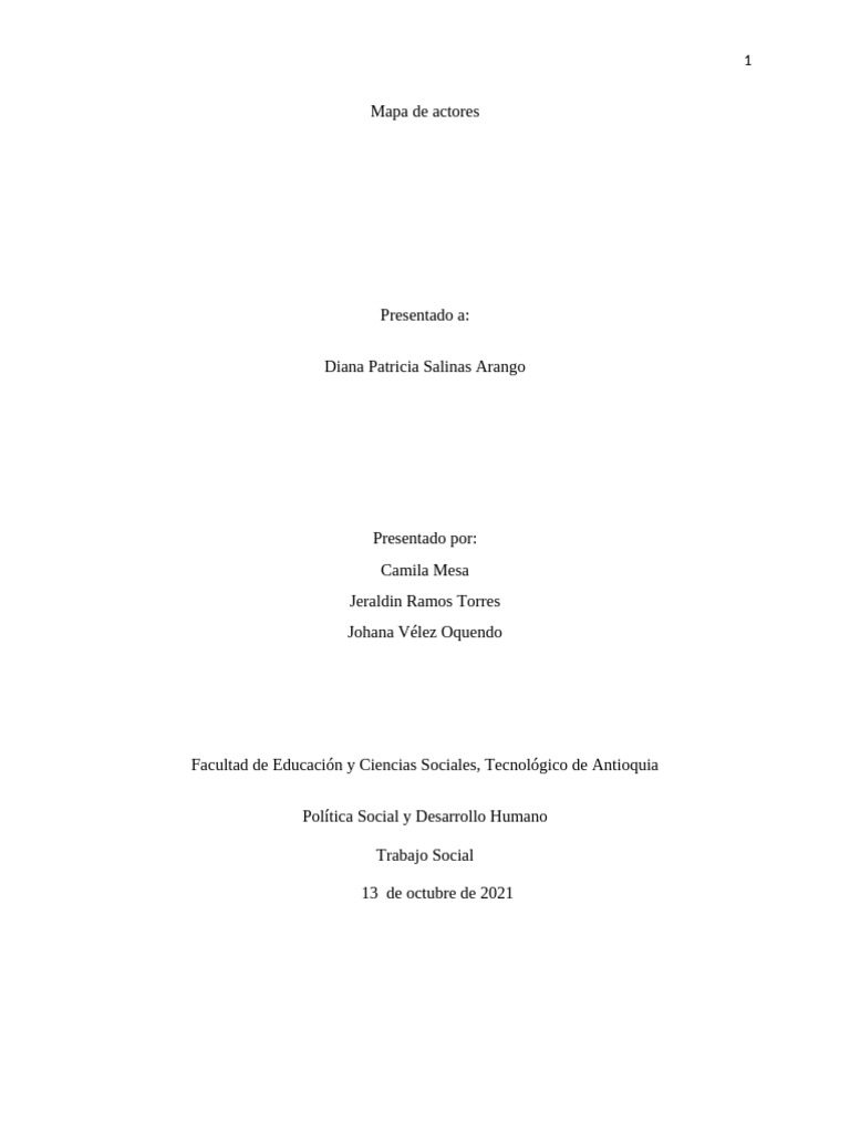 Taller Mapa de Actores | PDF | Participación pública | Democracia