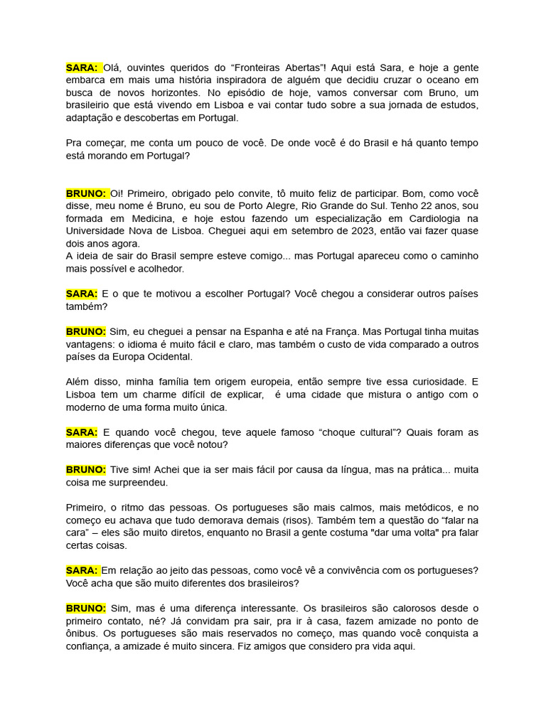 Estudo e Adaptação de Brasileiro em Lisboa | PDF | Portugal | Lisboa