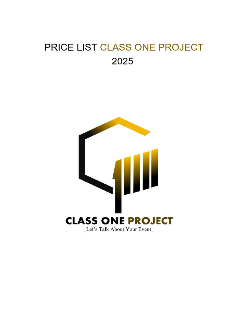 Price List Class One Project 2025 | PDF