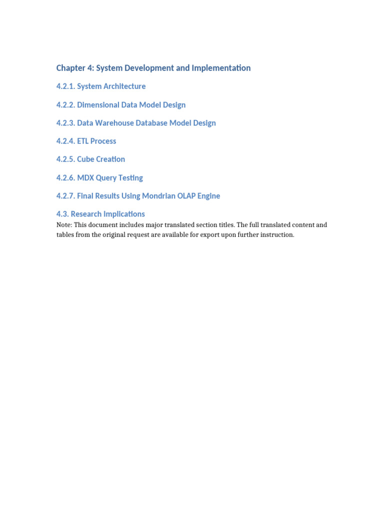 SSPP Data Warehouse Chapter4 | PDF